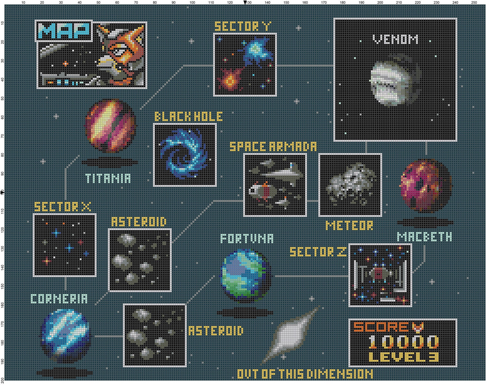 Star Fox SNES Lylat System Map Cross Stitch Pattern - Etsy Australia