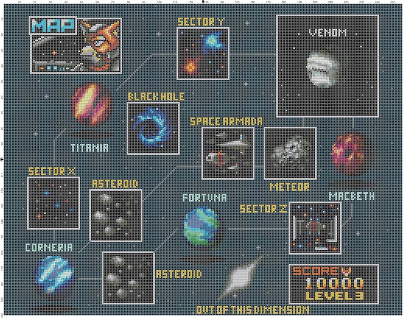 Star Fox SNES Lylat System Map Cross Stitch Pattern - Etsy UK