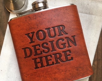 Personalized Leather Hip Flask Engraved Personalized Custom - Etsy