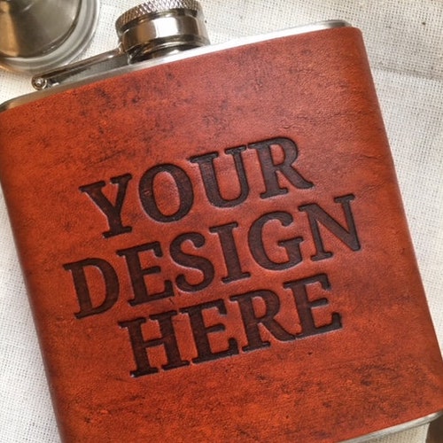 Design Your Own Flask Hip Flask Personalized Flask Leather - Etsy