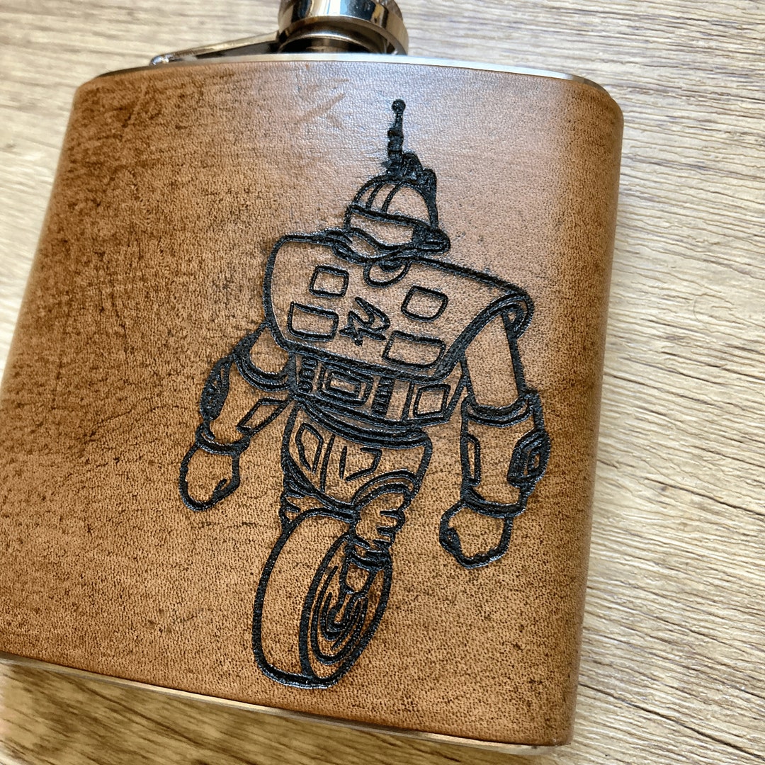 Handmade Leather-wrapped Gizmo Duck Flask, Disney's Ducktales, Duck ...