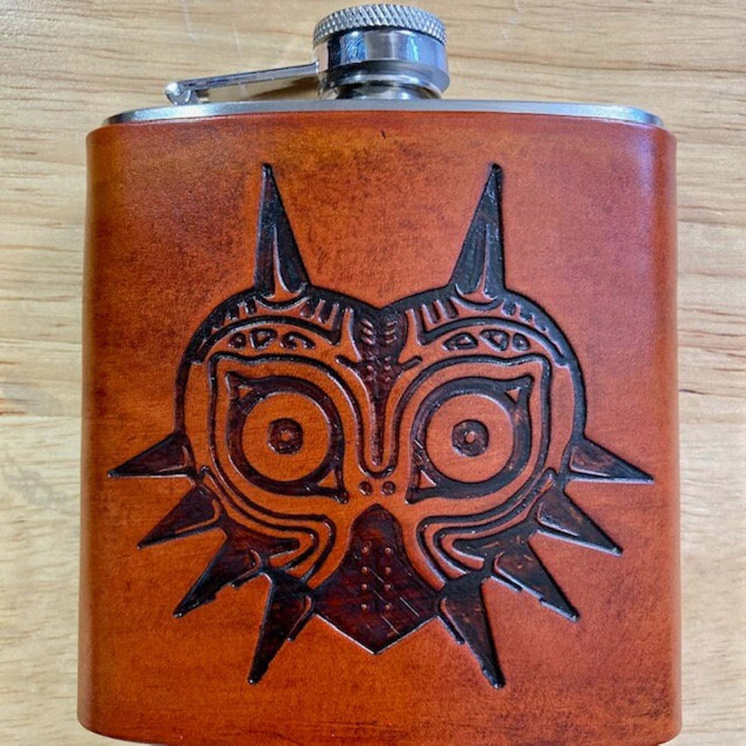 Majora's Mask Handmade Leather Flask, the Legend of Zelda, Ocarina of ...