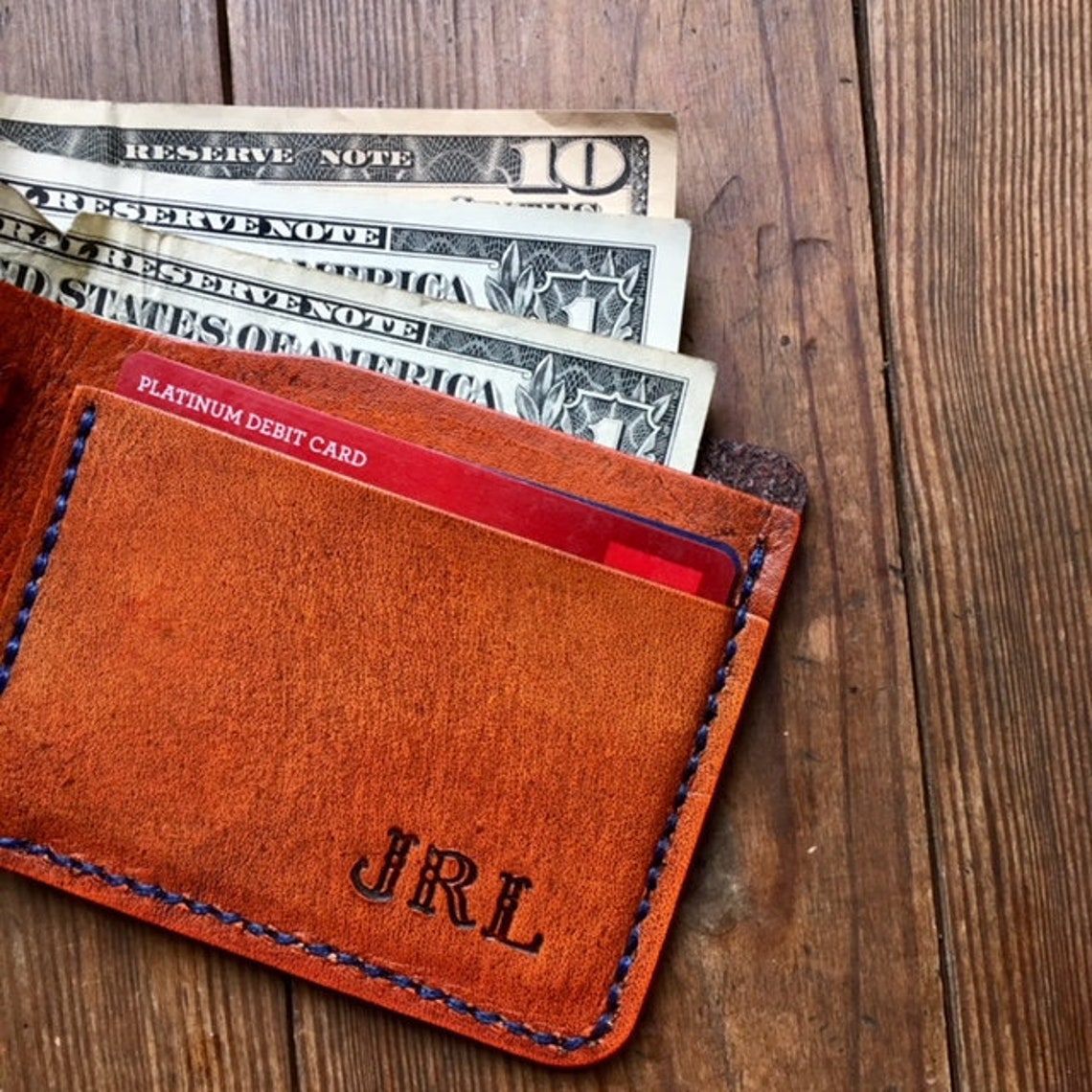 Custom Personalized Leather bifold Wallet | Etsy
