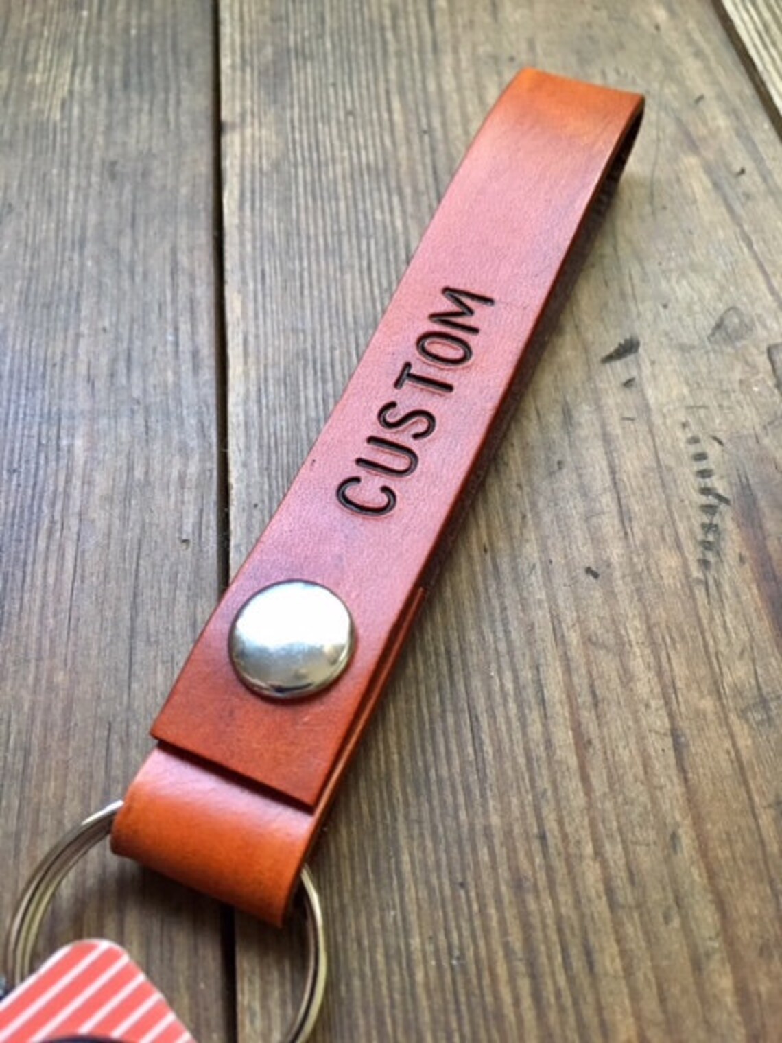 Leather Key Fob Leather Keychain Leather Key Holder Custom | Etsy