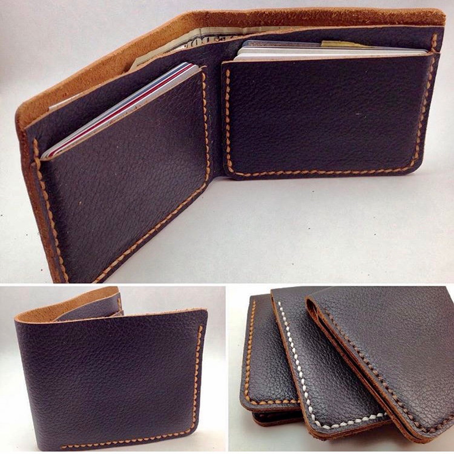 Leather Bi-fold Wallet Pattern Multiple Designs, Follow Along Template ...