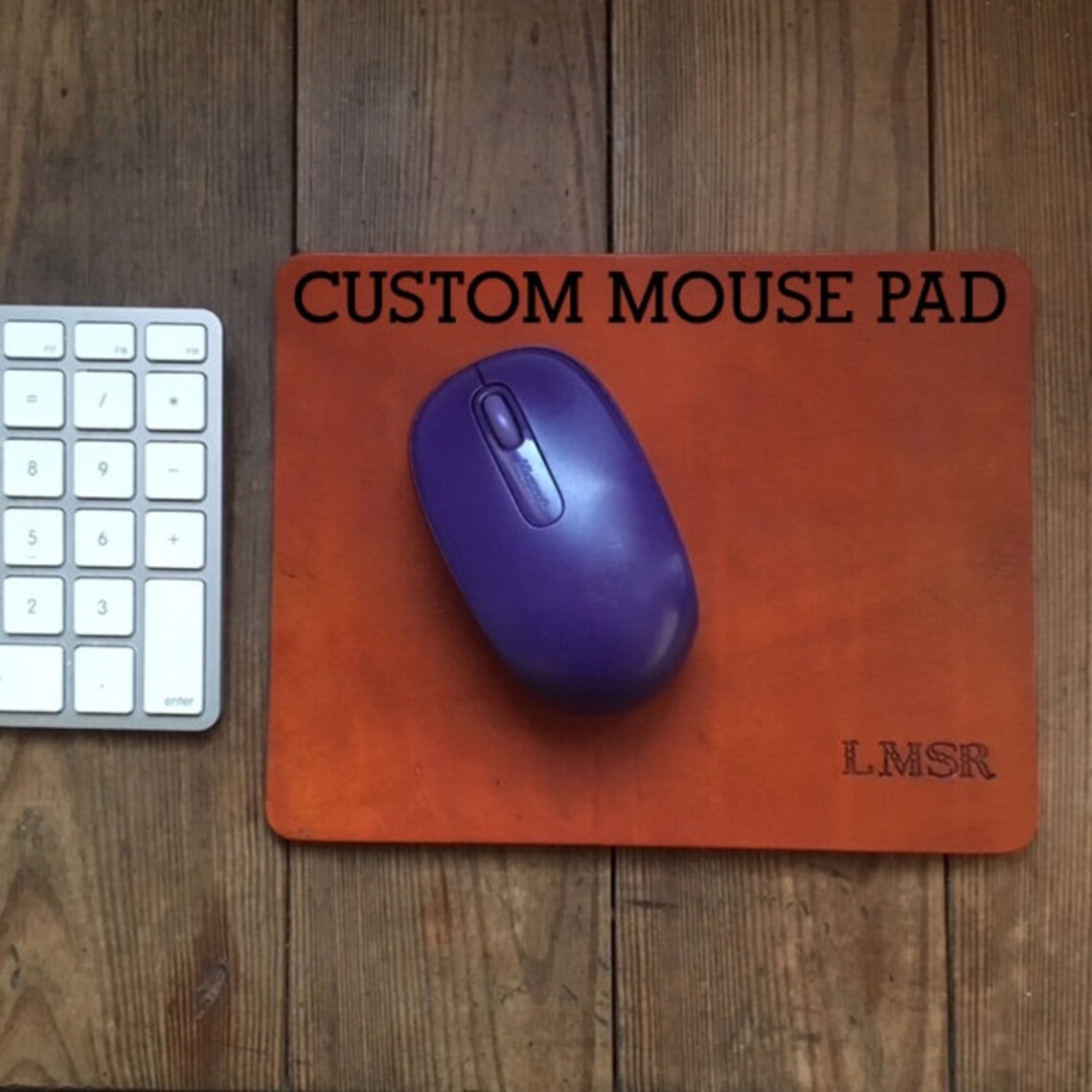 Custom Personalized Leather Travel Mouse Pad Fathers Day Gift - Etsy