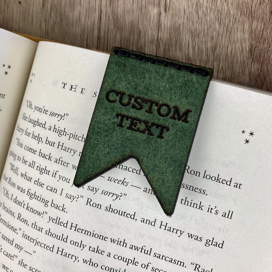 Personalized Custom Italian Leather Hand Stitched Bookmark, Bibliophile ...