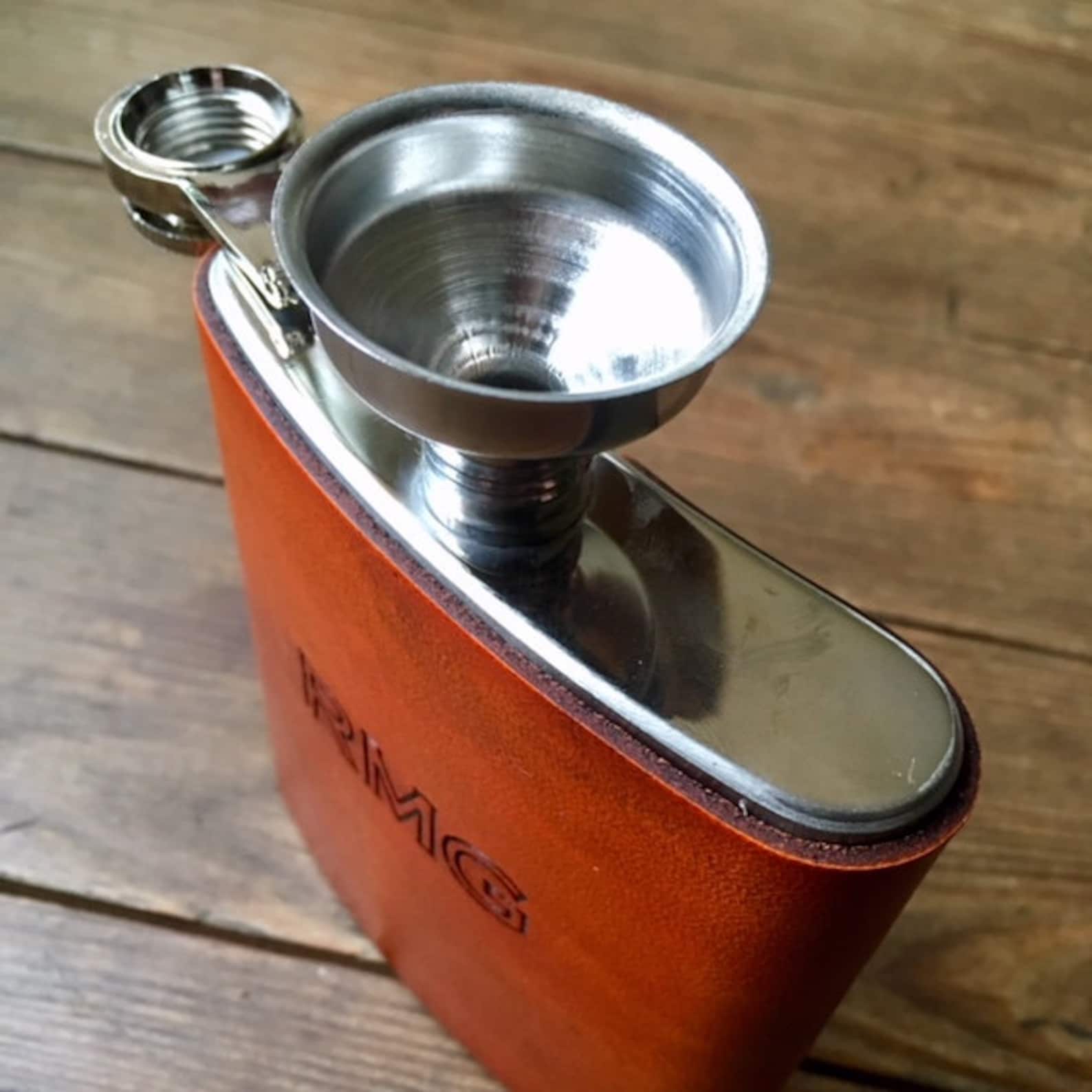 Rose Flower Stamped Flask, Elegant Leather Flask, Leather Flask, All ...