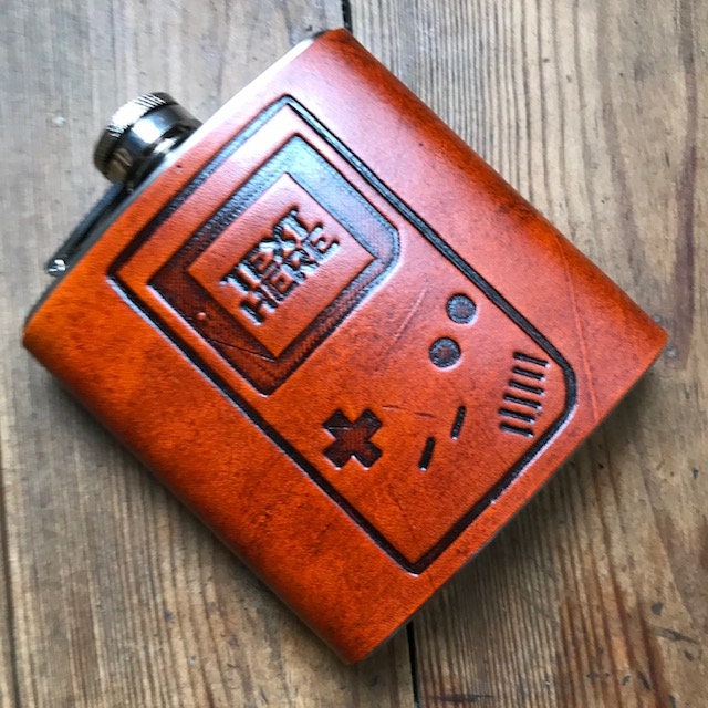 Custom Gameboy Leather Flask Nintendo Retro Video Games Gift | Etsy