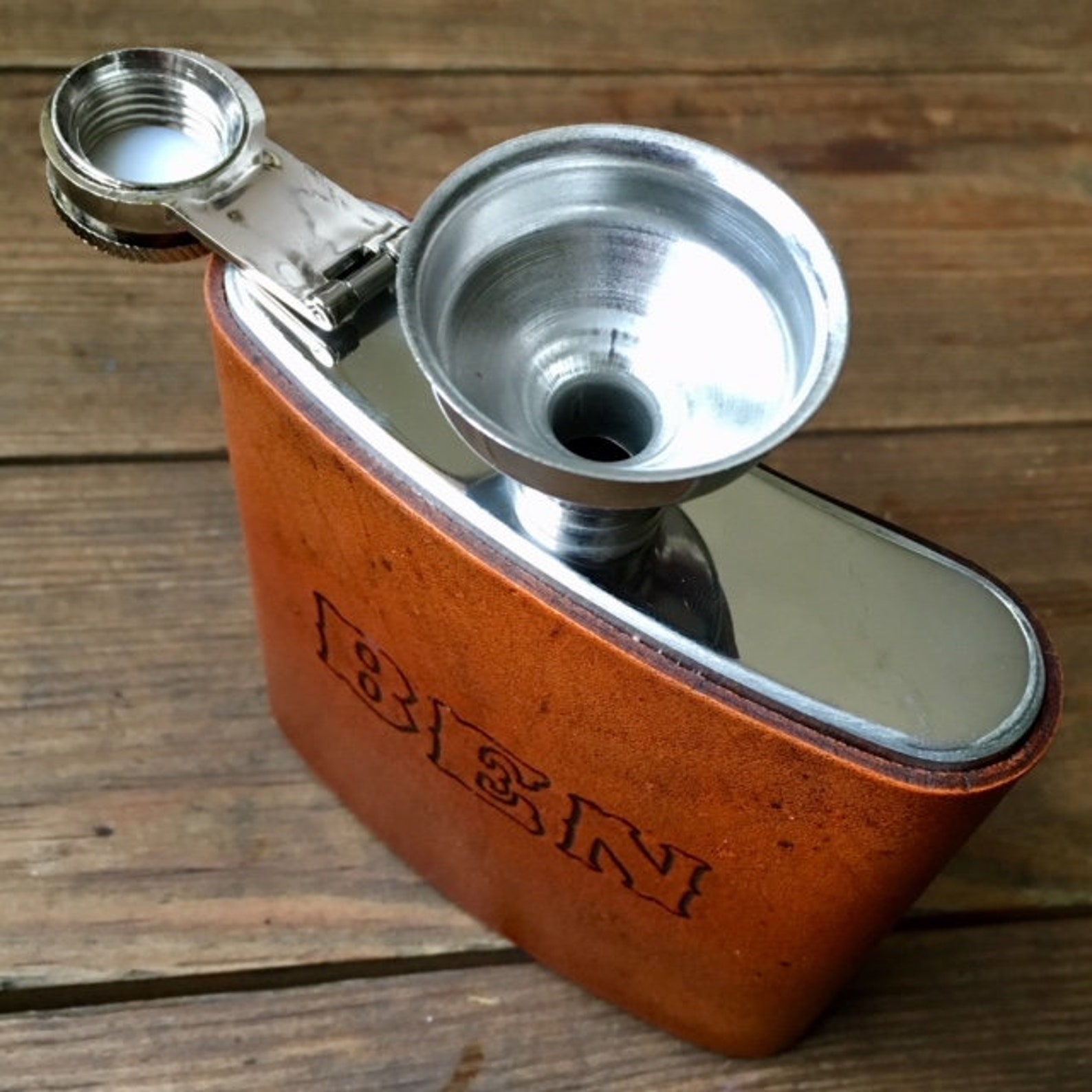 Personalized Flask, Monogram Flask, Wedding Leather Flask, Custom ...