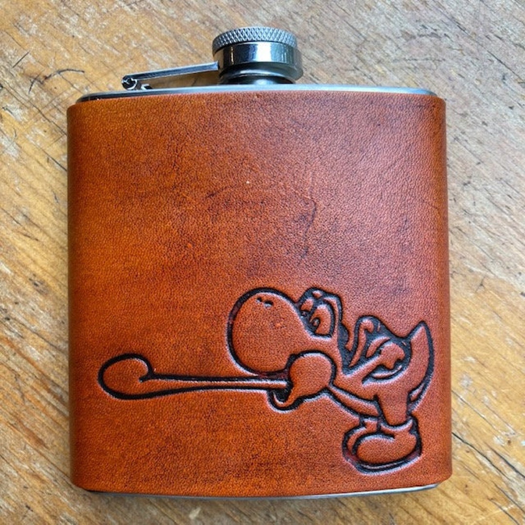 Yoshi Super Mario Bros. Leather Handmade Wrapped Flask - Etsy