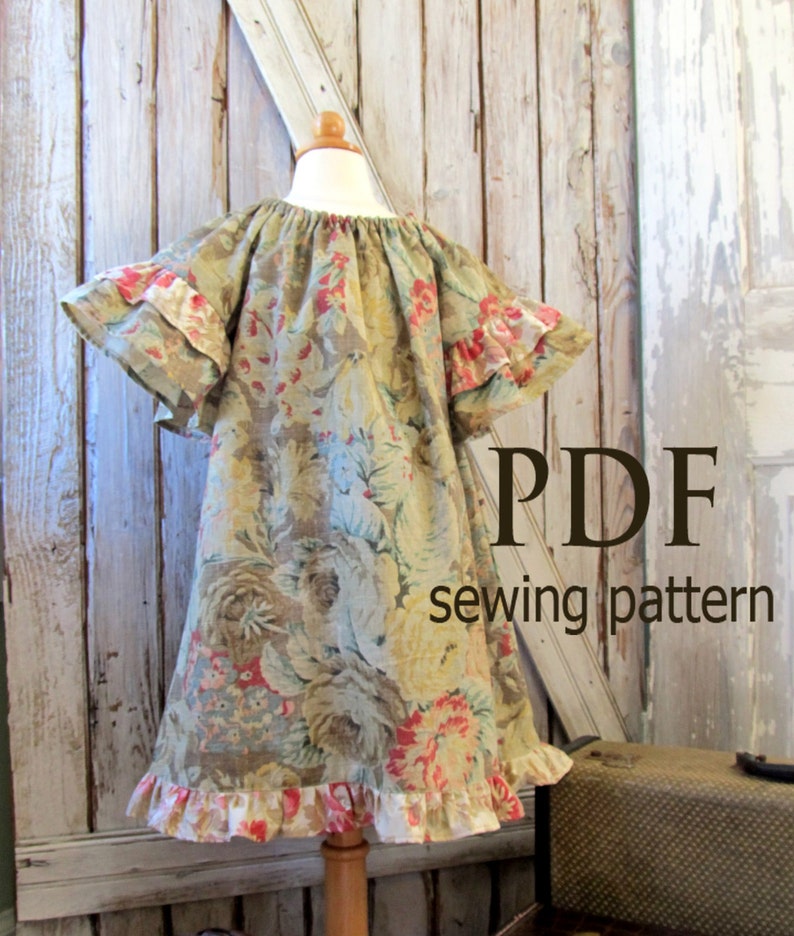 Betsy Girl's Peasant Dress Pattern PDF. Girl's - Etsy