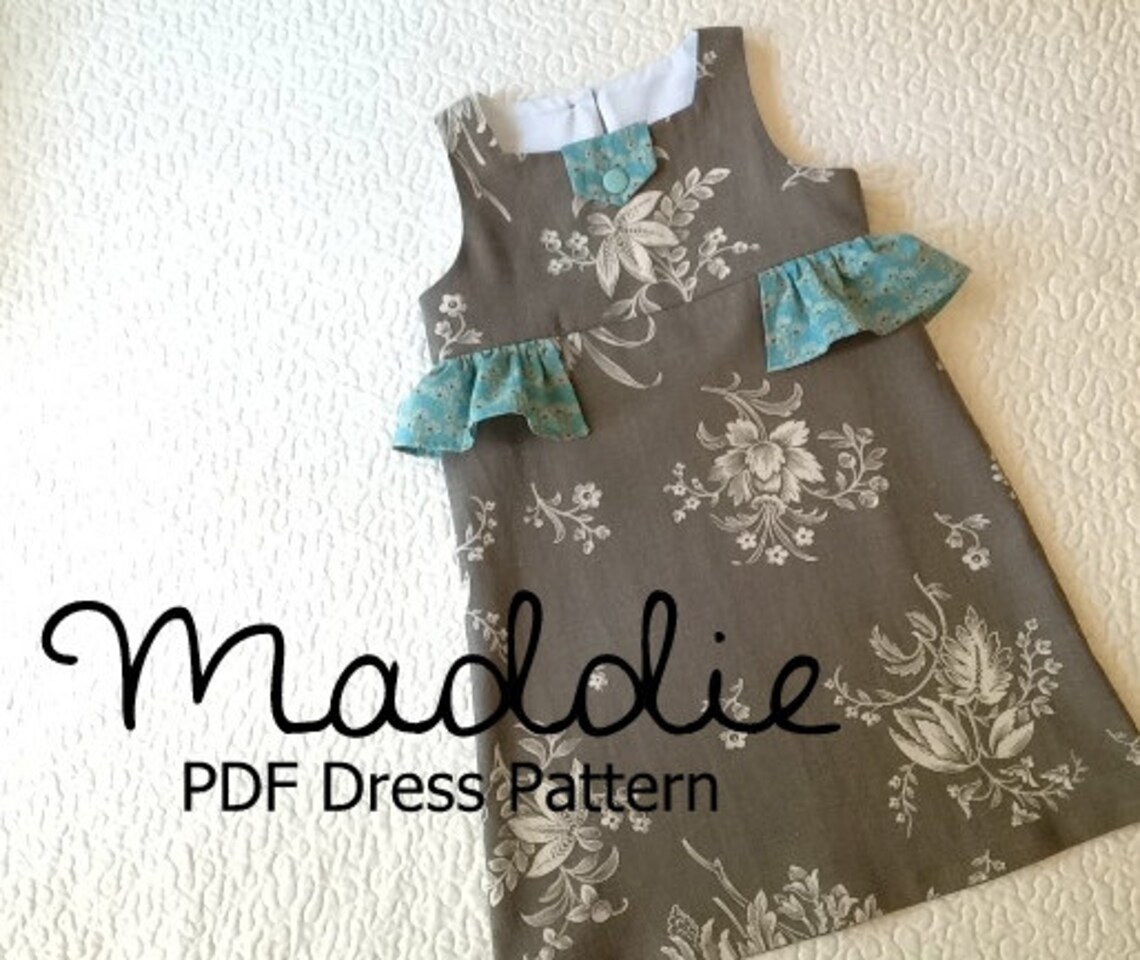 Maddie Girl's Ruffled Dress Pattern PDF. Girl Kid - Etsy
