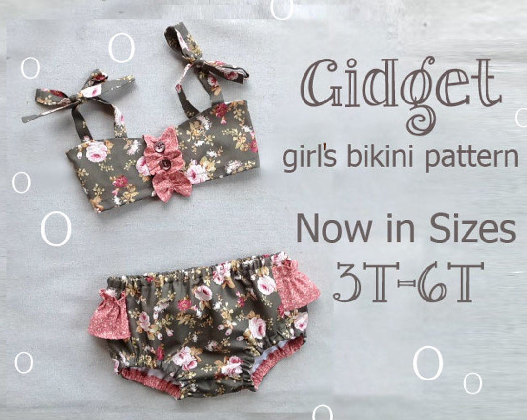 Gidget - Girl's Bikini Sewing Pattern. Retro Swimsuit Pattern. Children ...