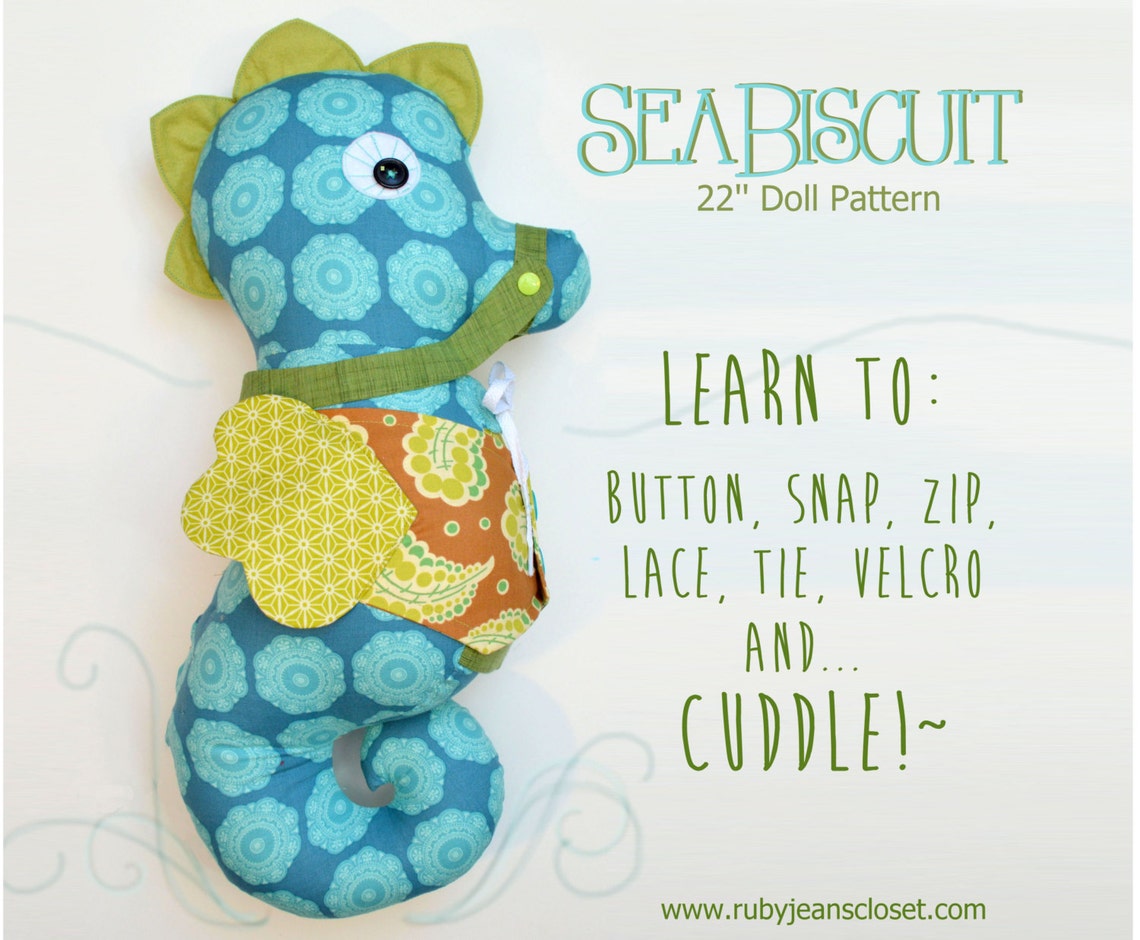 Sale! 2 PATTERN COMBO Seabiscuit Doll and Fishy Friends PDF Pattern ...