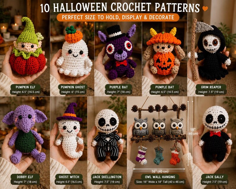 10 Halloween Crochet Patterns Bundle | Spooky Amigurumi PDF (instant ...