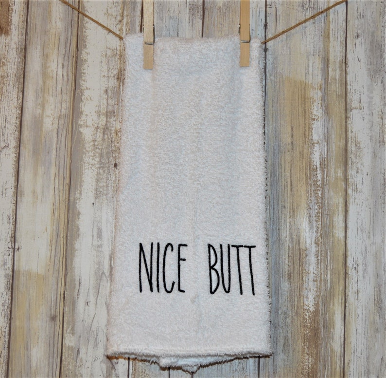 Funny Bathroom Hand Towel Nice Butt Farmhouse Decor | Etsy