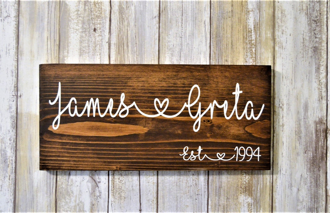 Personalized Established Wood Couple Family Sign Custom Made ...