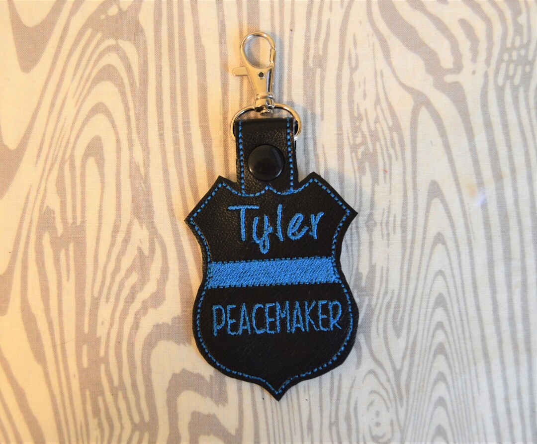Vinyl Embroidered Police Key Chain Law Enforcement Personalized Custom ...