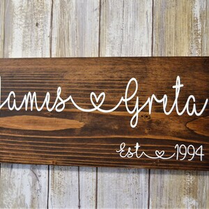 Personalized Established Wood Couple Family Sign Custom Made ...