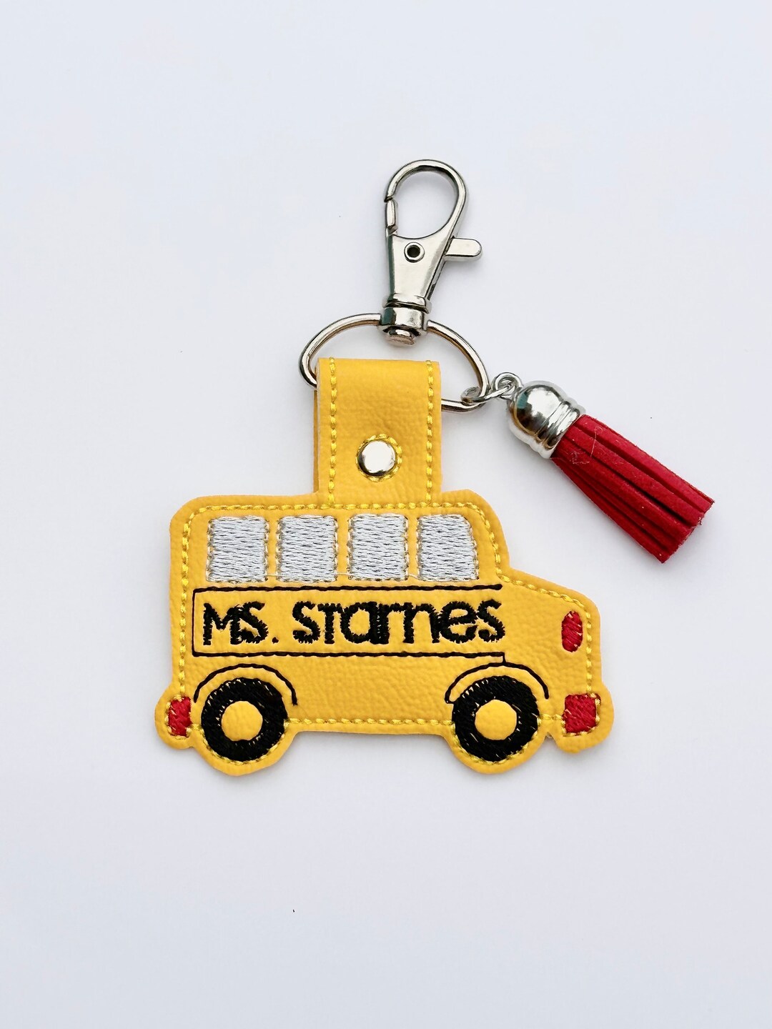 Personalized Yellow School Bus Keychain - End of School Gifts - Vinyl ...