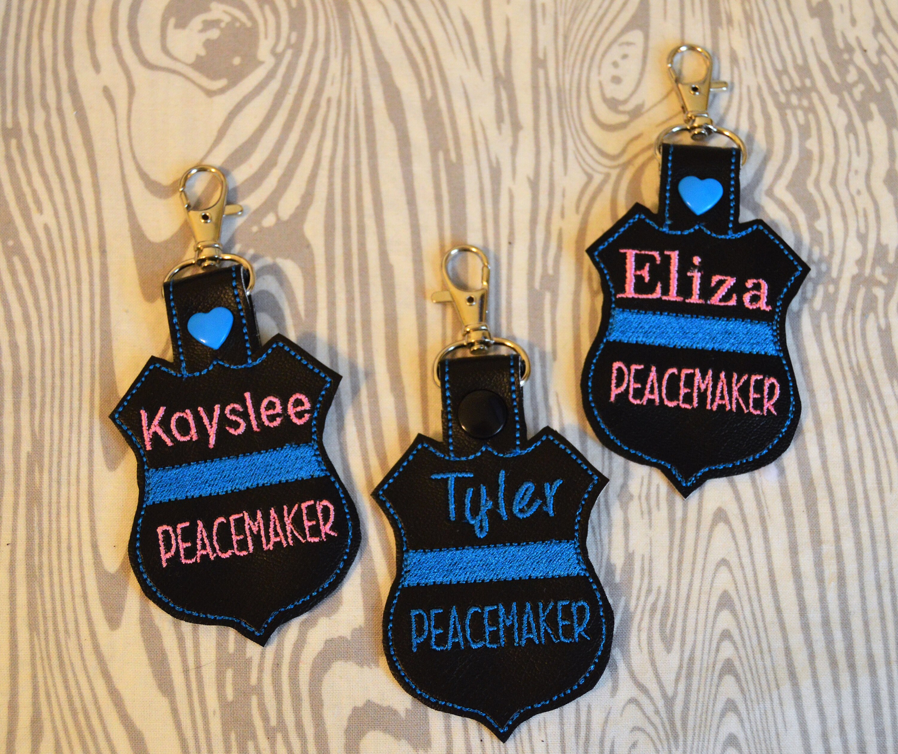 Vinyl Embroidered Police Key Chain Law Enforcement | Etsy