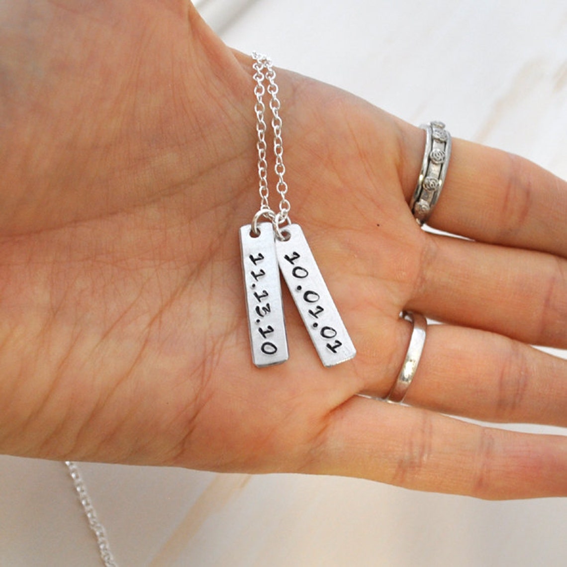 Personalized Tag Necklace, Keepsake Necklace, Special Day, Anniversary ...