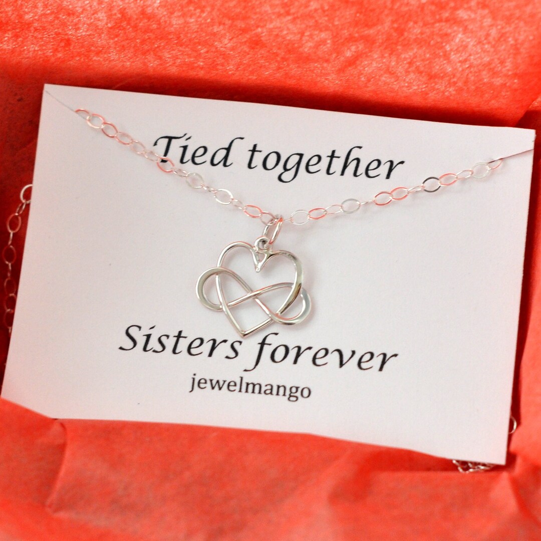 Sterling Silver Infinity Heart Necklace, Sisters Necklace, Big Sister ...
