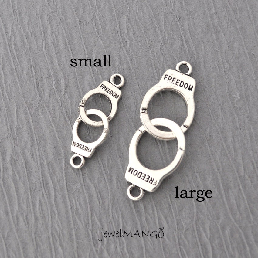 Large Handcuffs Bracelet in silver hand cuffs freedom hand | Etsy