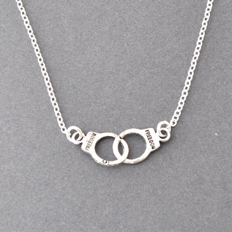 Handcuffs Necklace in Silver. Hand Cuffs, Fun Jewelry, Simple Everyday ...