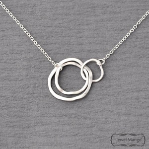 Gold Triple Rings, Three Ring Necklace, Past Present Future, Linked ...