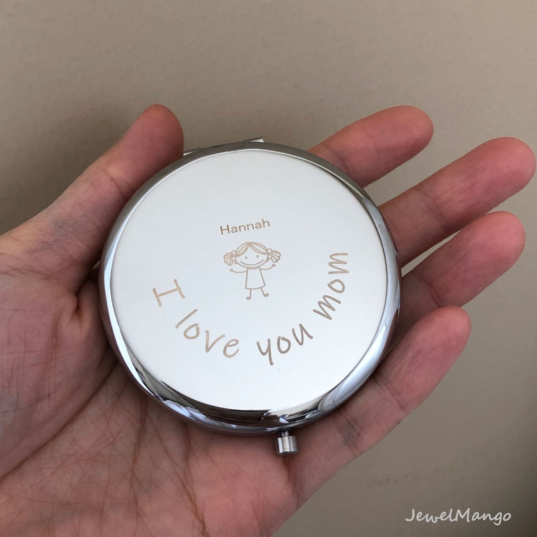 Magnifying Pocket Mirror, Personalized Gift for Her, Mothers Day Gift ...