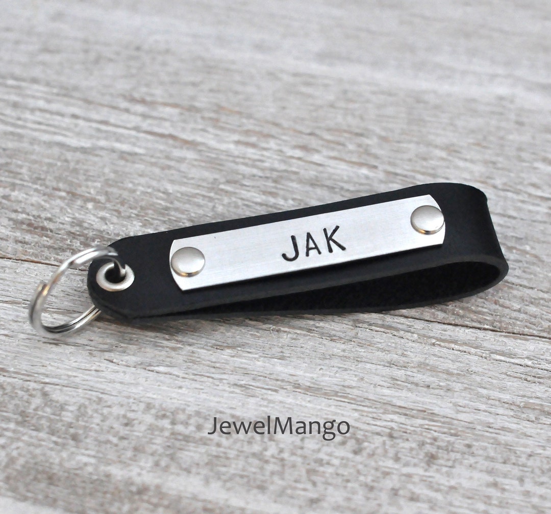 Personalized Leather Key Chain, Gifts for Men, Groomsmen Gift, Monogram ...