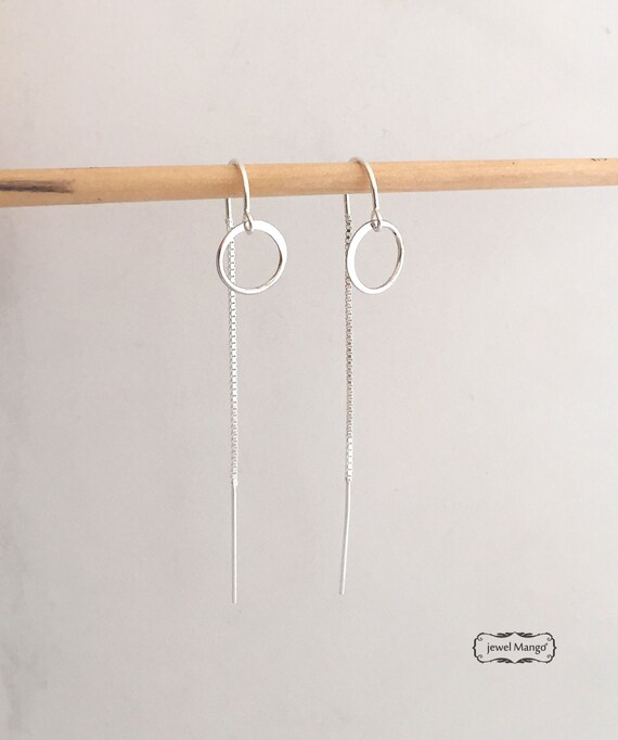 Thread Earrings Threader Earrings Long Thread Earrings | Etsy