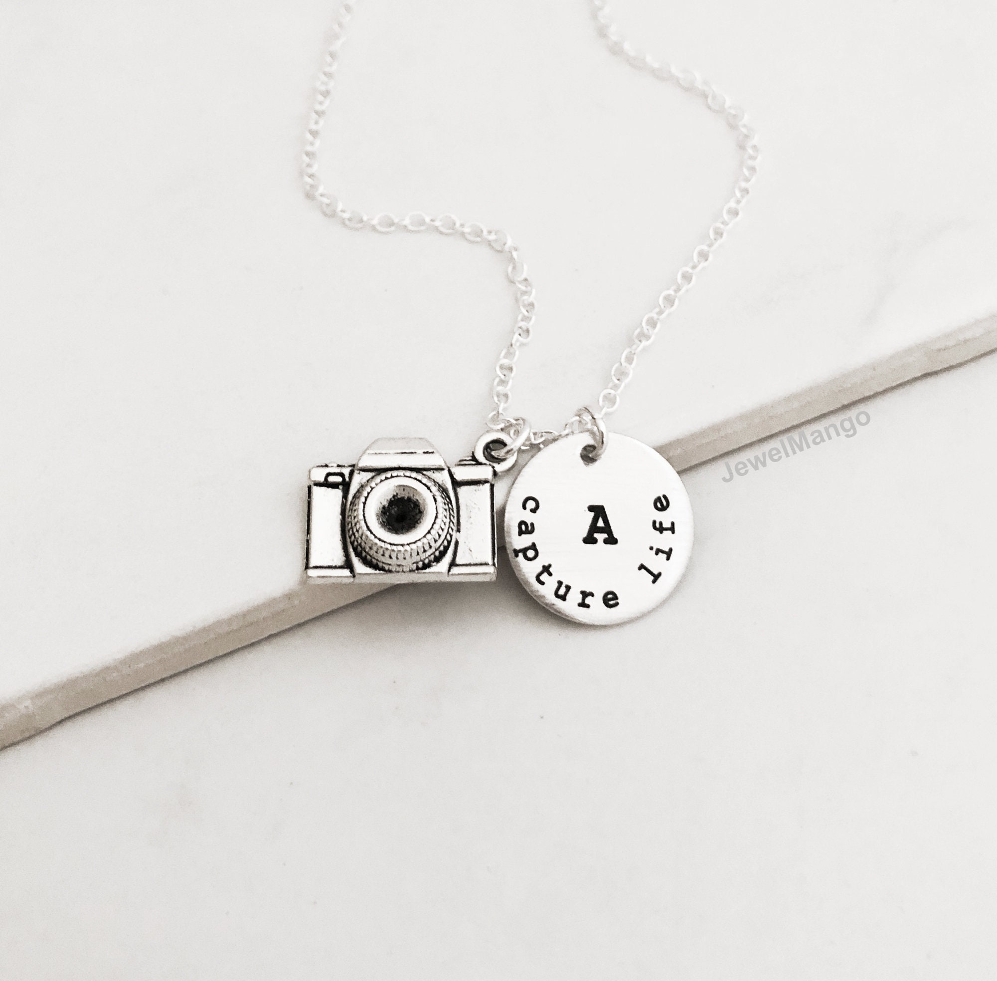 Camera Necklace, Personalized Initial Camera Necklace, Capture Life ...