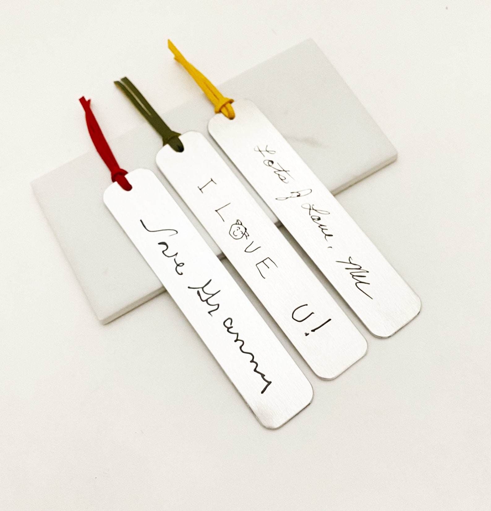 Custom Handwriting Bookmark, Engraving Bookmark, Kid Actual Handwriting ...