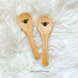 Honey Spoons, Wooden Spoon for Salt, Sugar, Yogurt Spoon, Small Salt ...