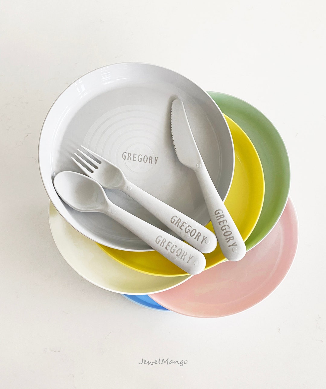 Personalized Kid Plate, Spoon, Fork and Knife Set, Custom Toddler ...