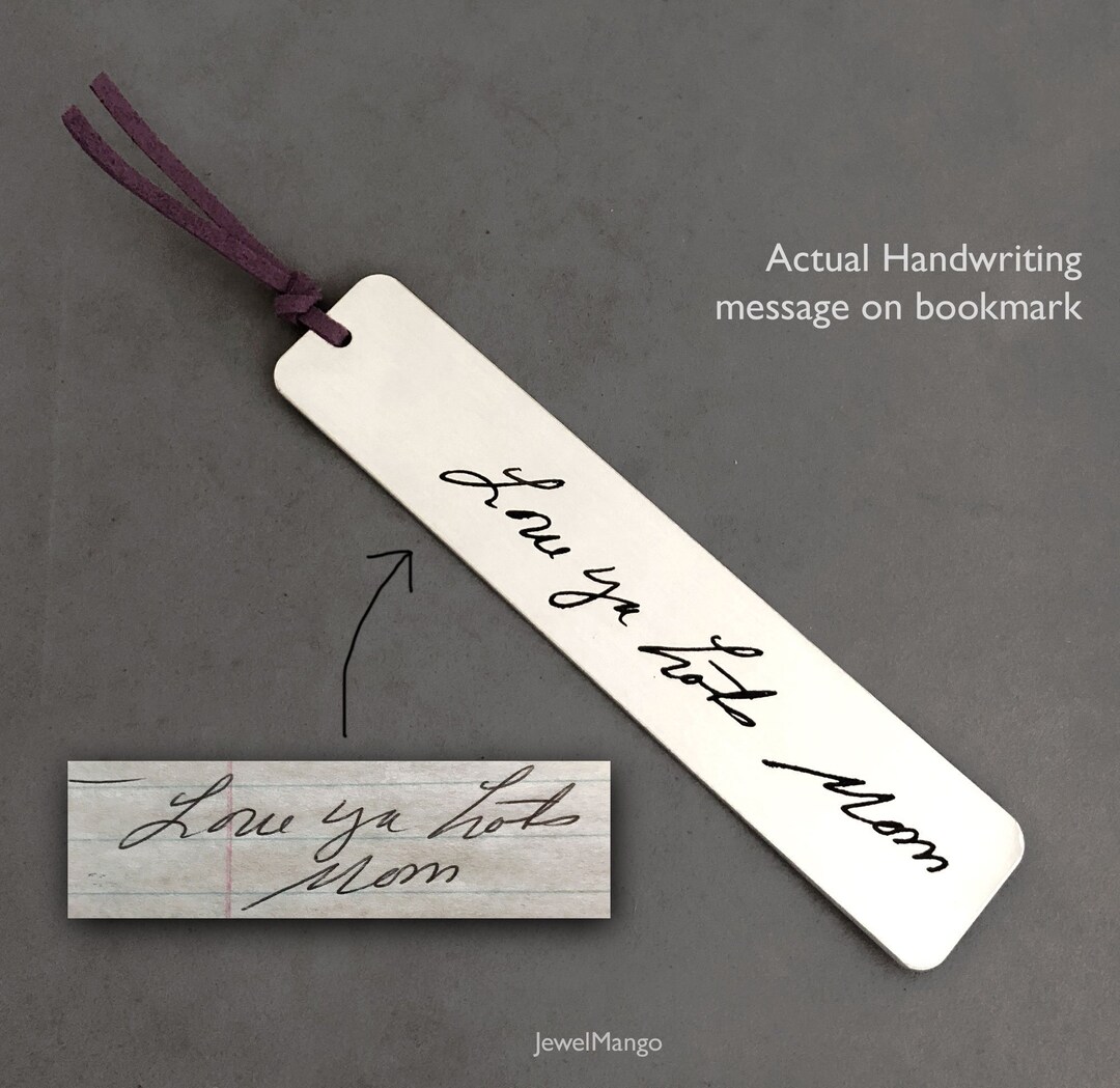 Custom Handwriting Bookmark, Engraving Bookmark, Kid Actual Handwriting ...