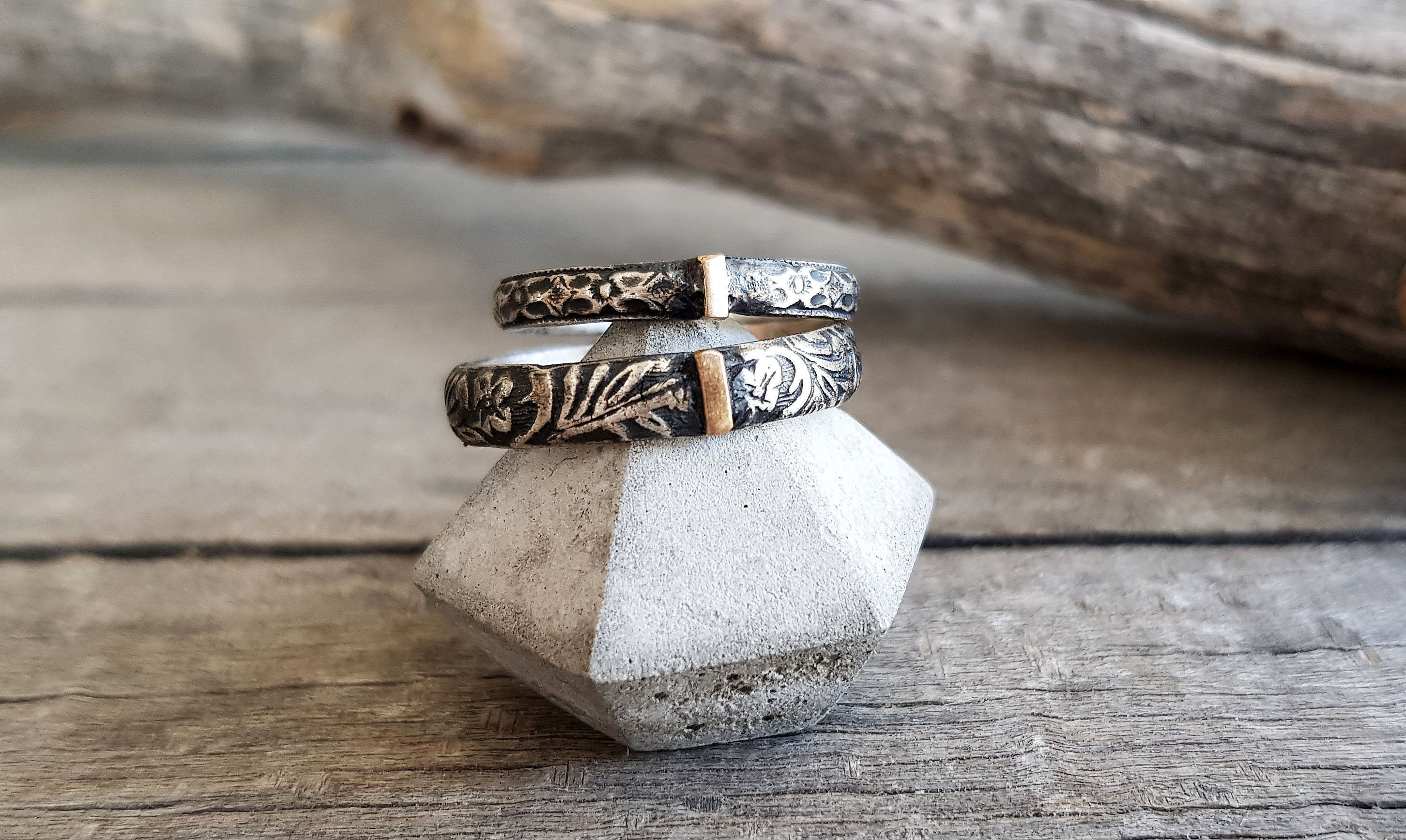 Medieval Antique Style Wedding Rings Relic Wedding Rings | Etsy