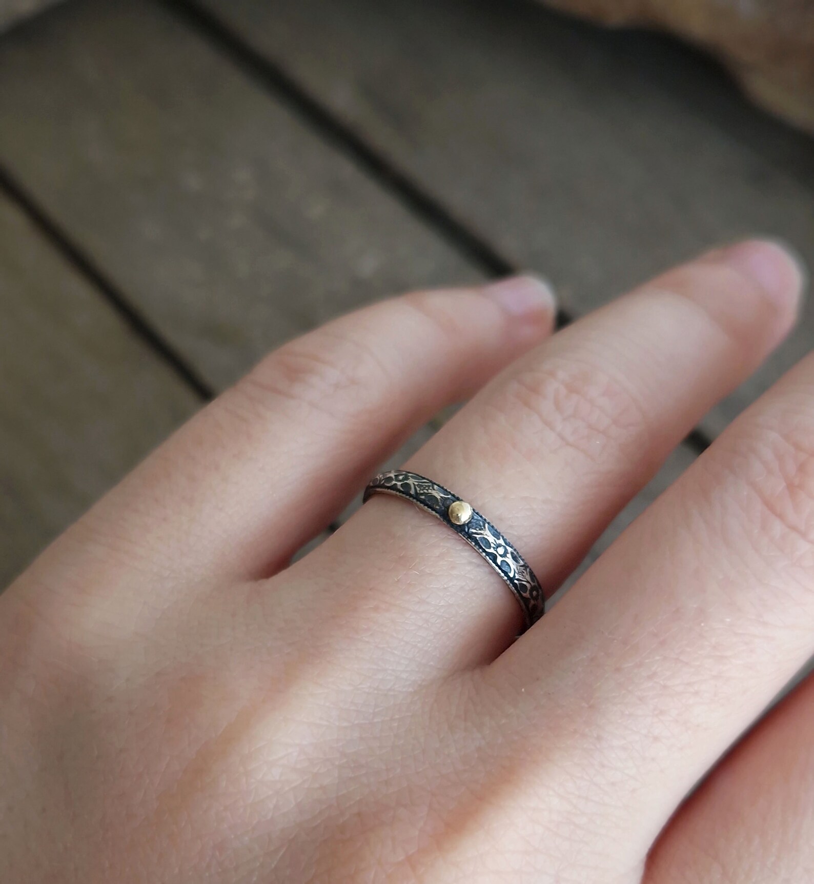 Relic Ring Sterling Silver and 18K Gold Rings Antique Style - Etsy