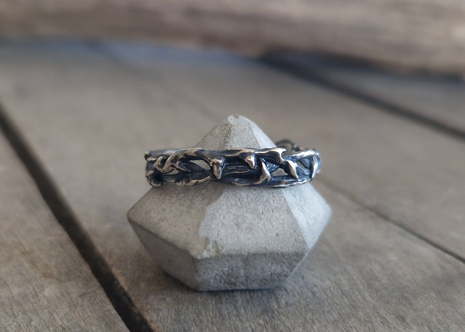 Thorn Ring Sterling Silver Thorn Crown Rings Set Medieval - Etsy