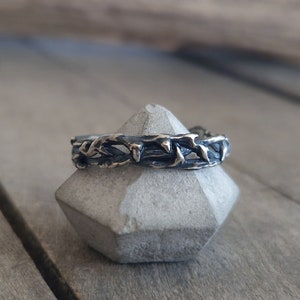 Dark, Black Thorn Ring Set: Tree Branch Forest Ring, Handmade Medieval ...