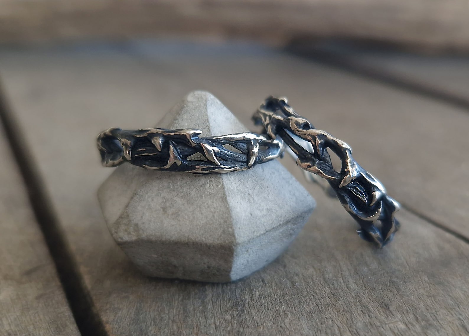 Thorn Ring Sterling Silver Thorn Crown Rings Set Medieval - Etsy