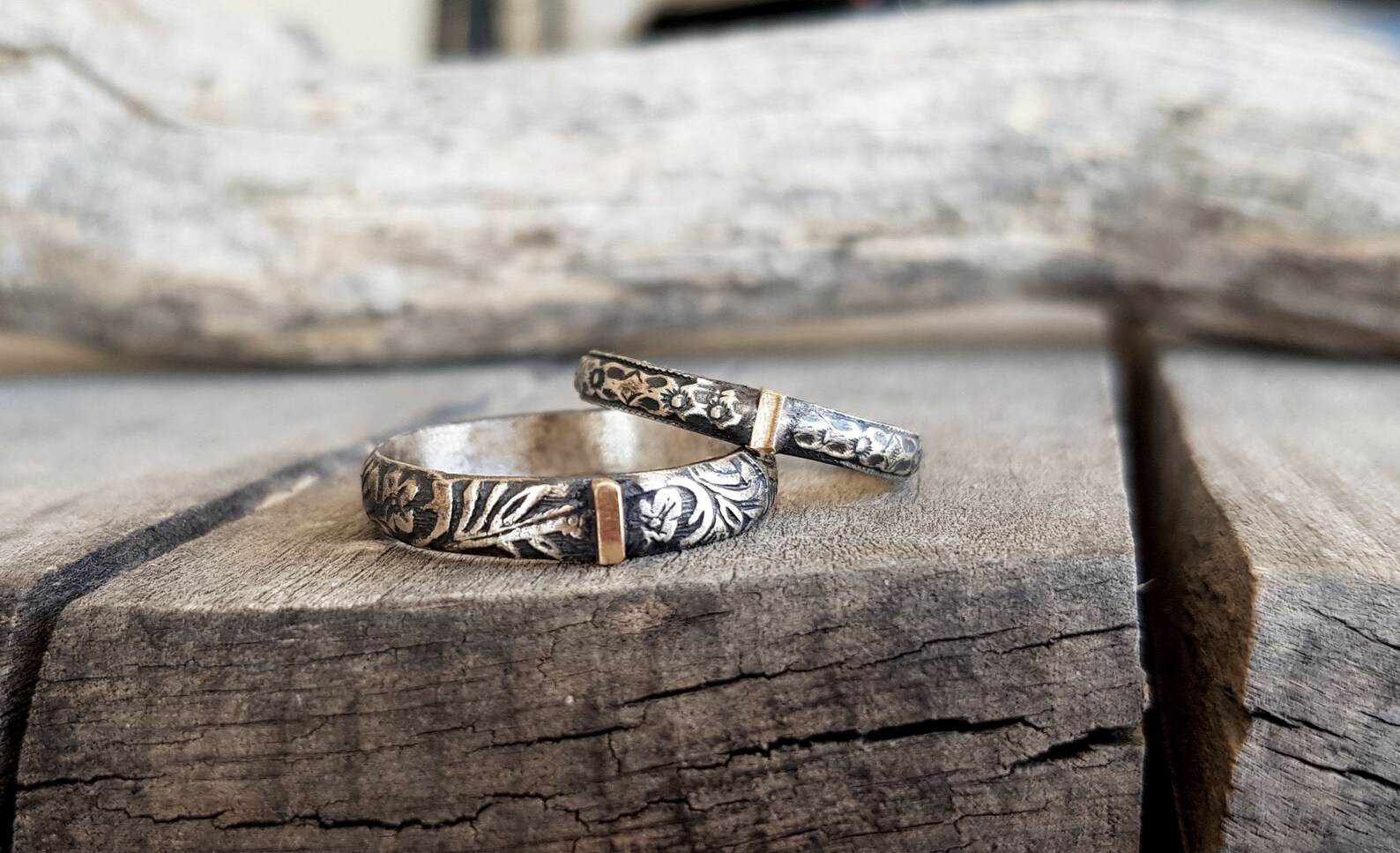 Medieval Antique Style Wedding Rings Relic Wedding Rings | Etsy