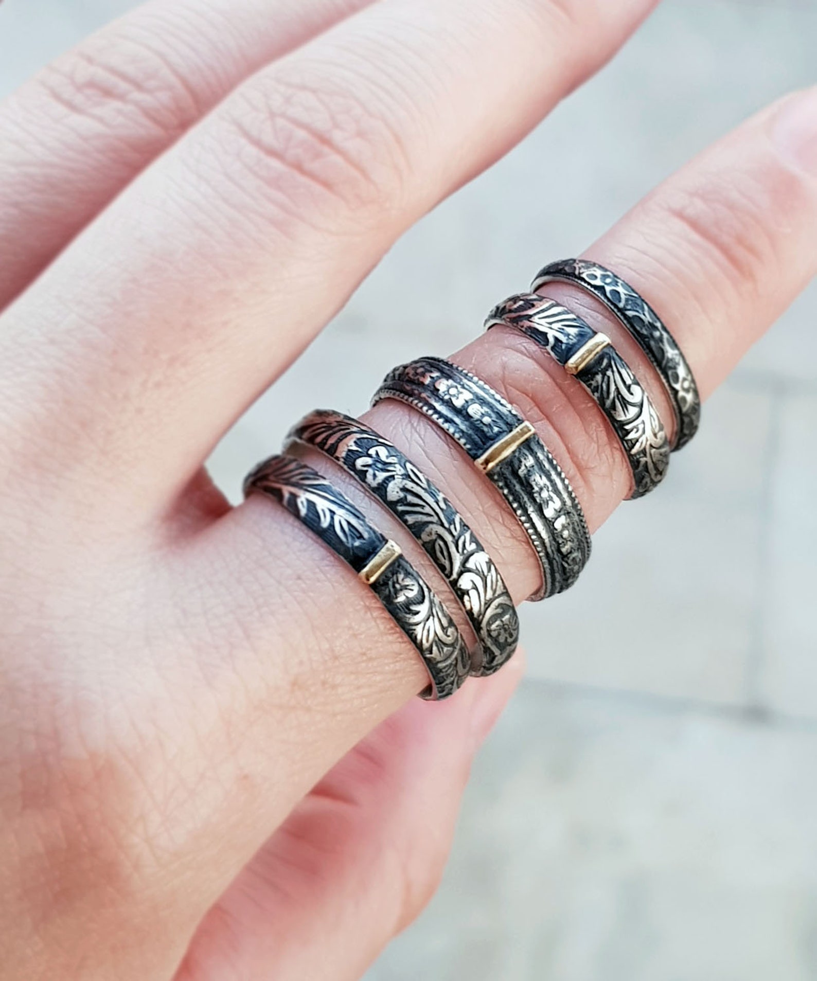 Medieval Antique Style Wedding Rings Relic Wedding Rings - Etsy