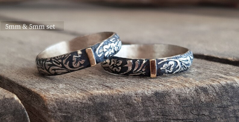 Medieval Antique Style Wedding Rings Relic Wedding Rings - Etsy