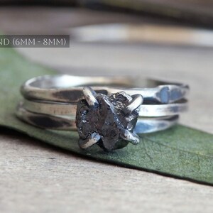 Raw Diamond Ring, Blue Diamond Ring, Raw Stone Ring, Rough Diamond Ring, Something Blue, Gift ...