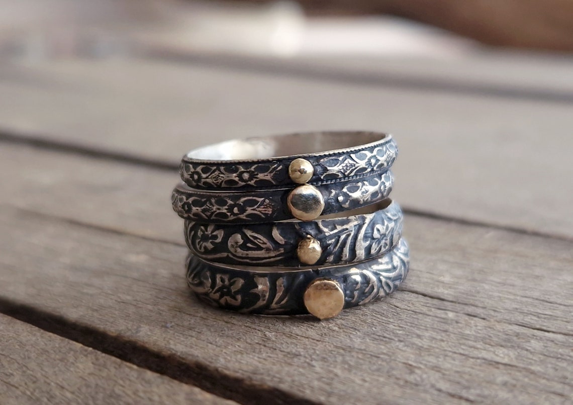 Medieval Antique Style Wedding Rings Relic Wedding Rings - Etsy