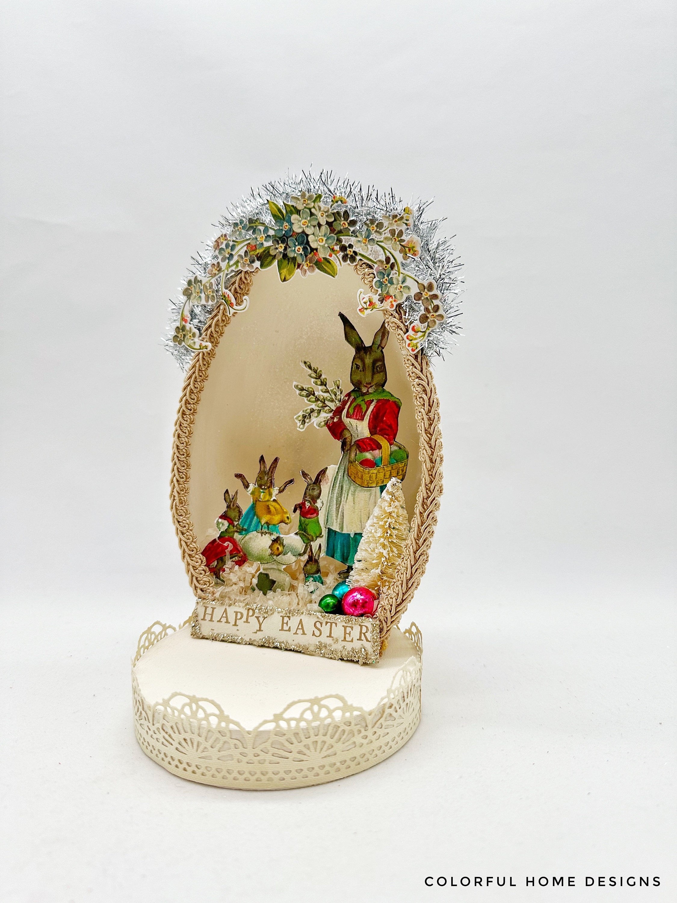 Vintage Style Easter Decor, Panoramic Easter Egg, Easter Diorama ...